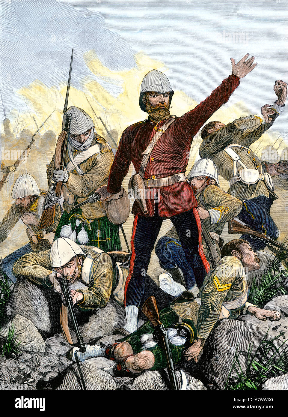 British General Sir George Colley at Majuba Mountain during the ...