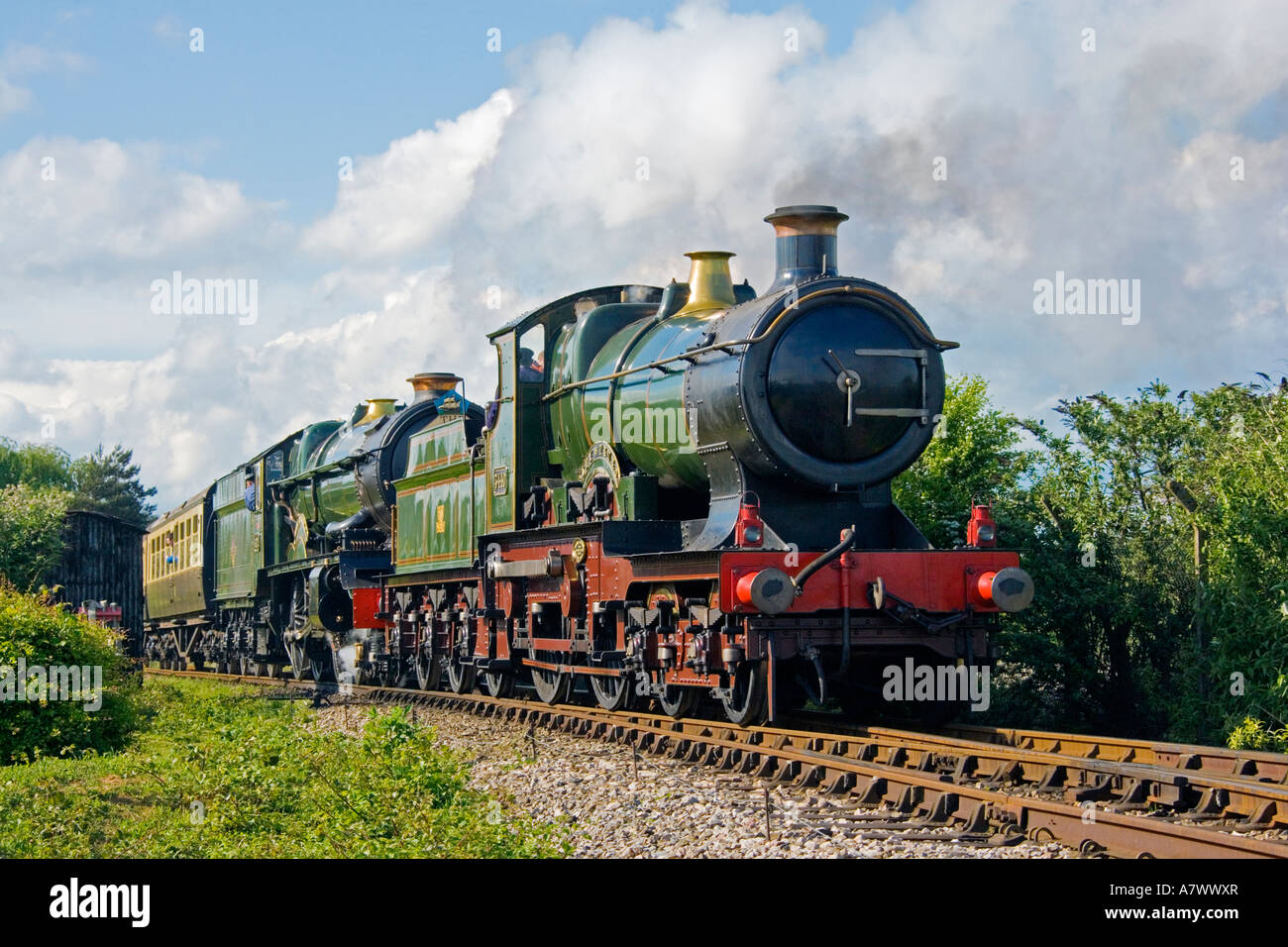 Vintage Great Western Railway steam train at Didcot Railway Centre May ...