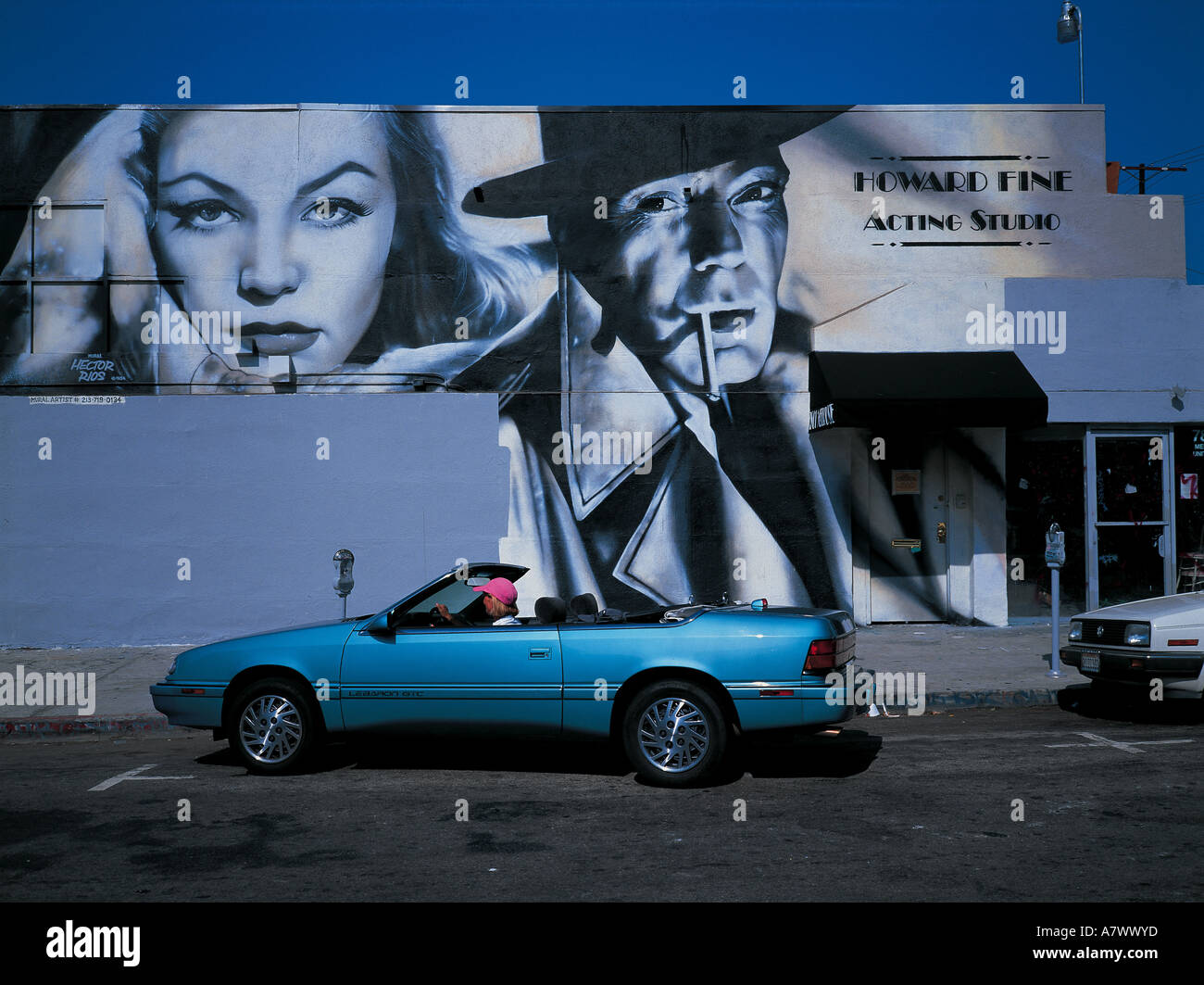 United States, California, Los Angeles, painted wall in Hollywood Stock ...