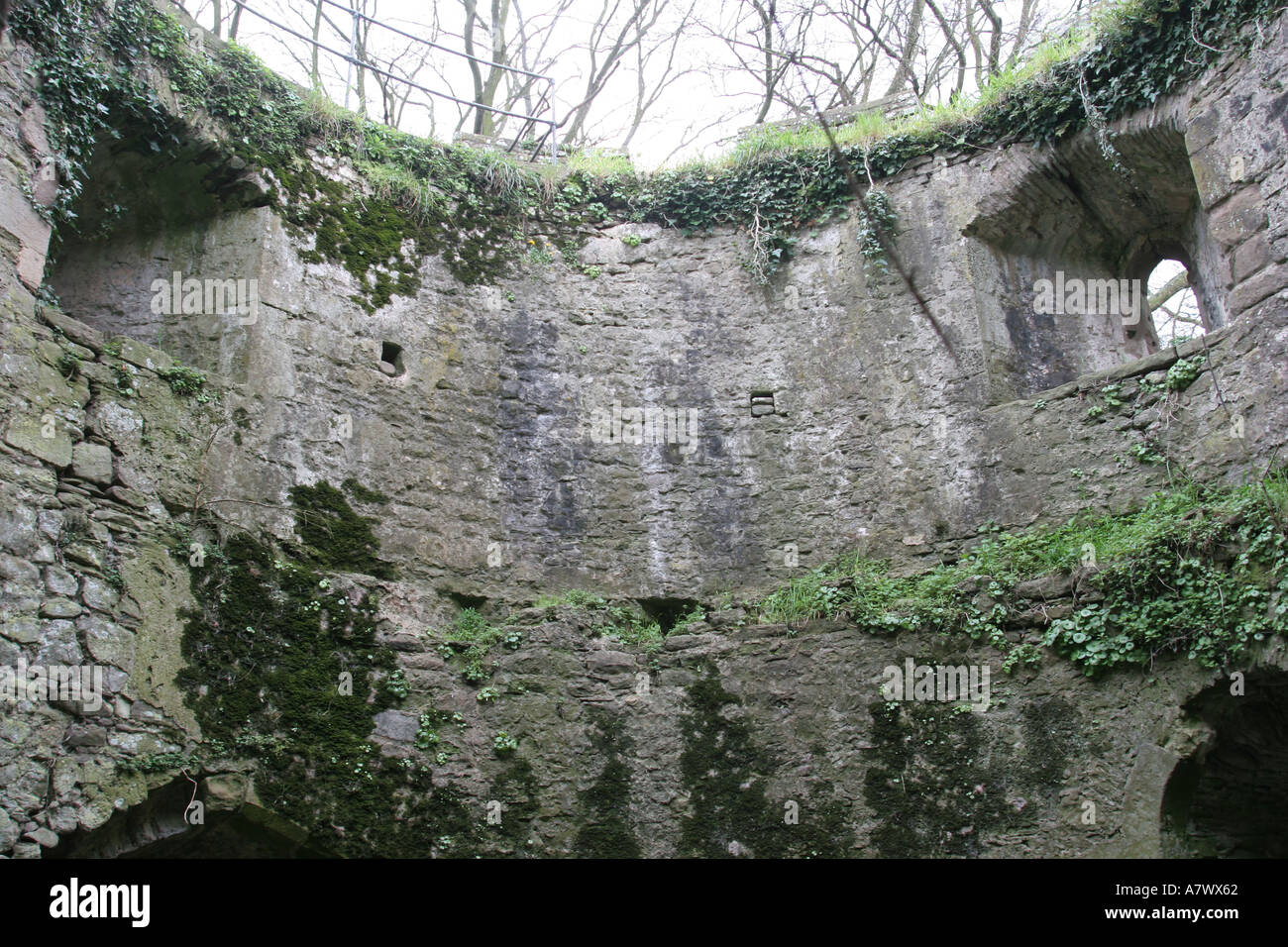Inside Tower Usk Castle Monmouthshire South East Wales Stock Photo - Alamy