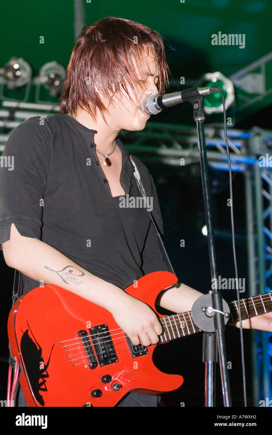 Chinese Male Singer Singing Performing Rock n Roll Concert On Stage ...