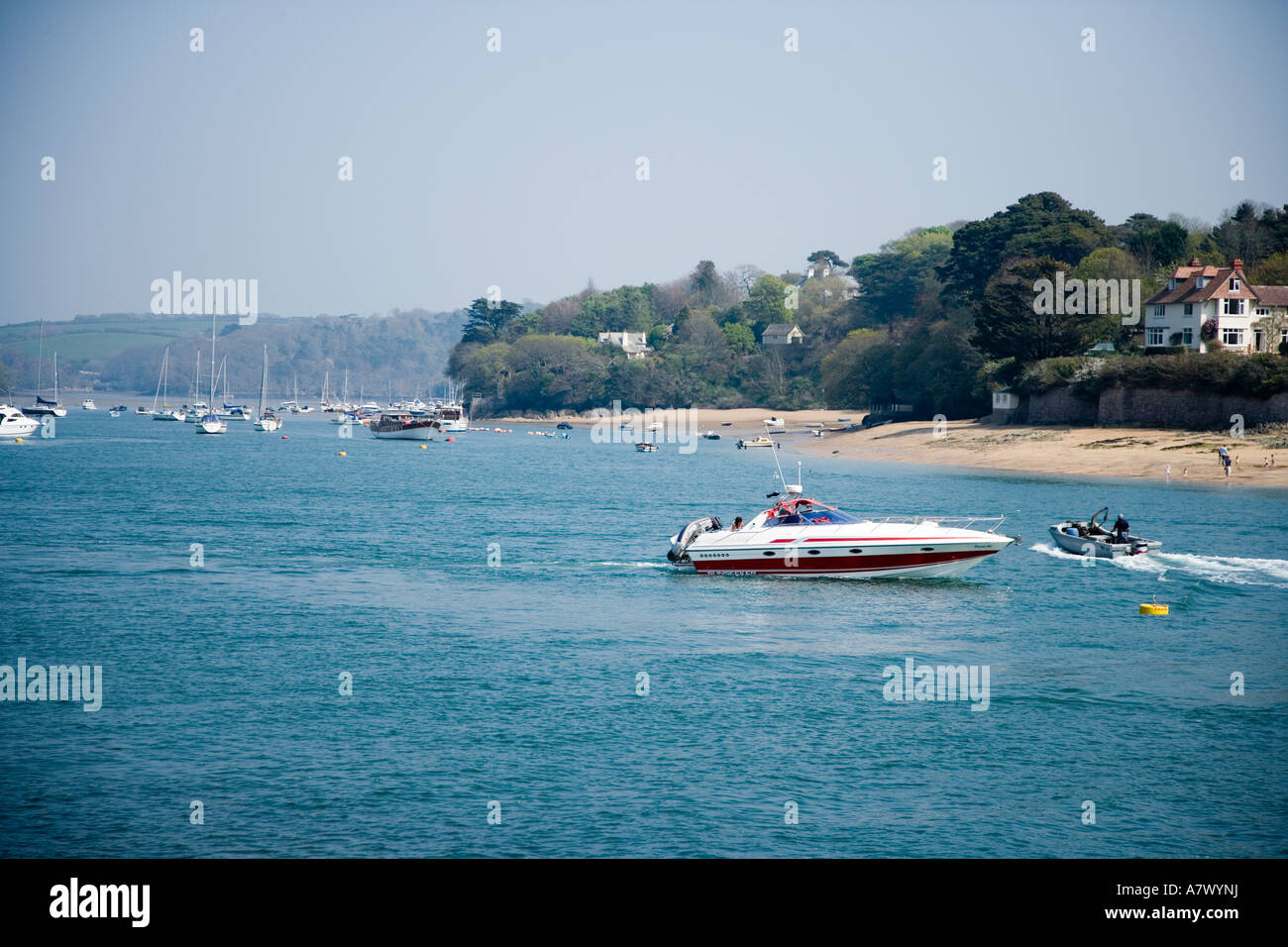 Power boats on water, Salcombe, Devon Stock Photo - Alamy