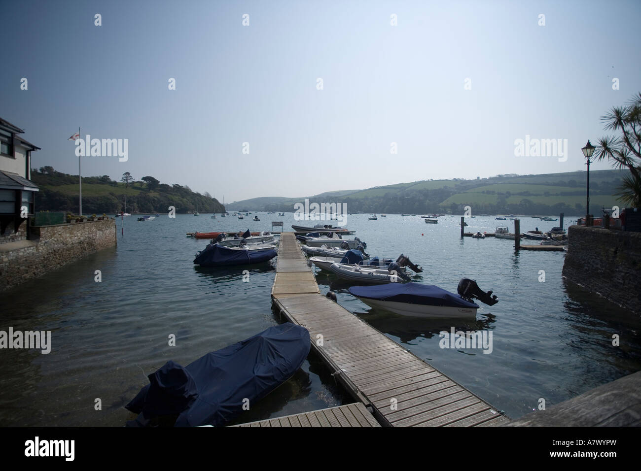 pontoon,batson creek, salcombe, devon Stock Photo - Alamy