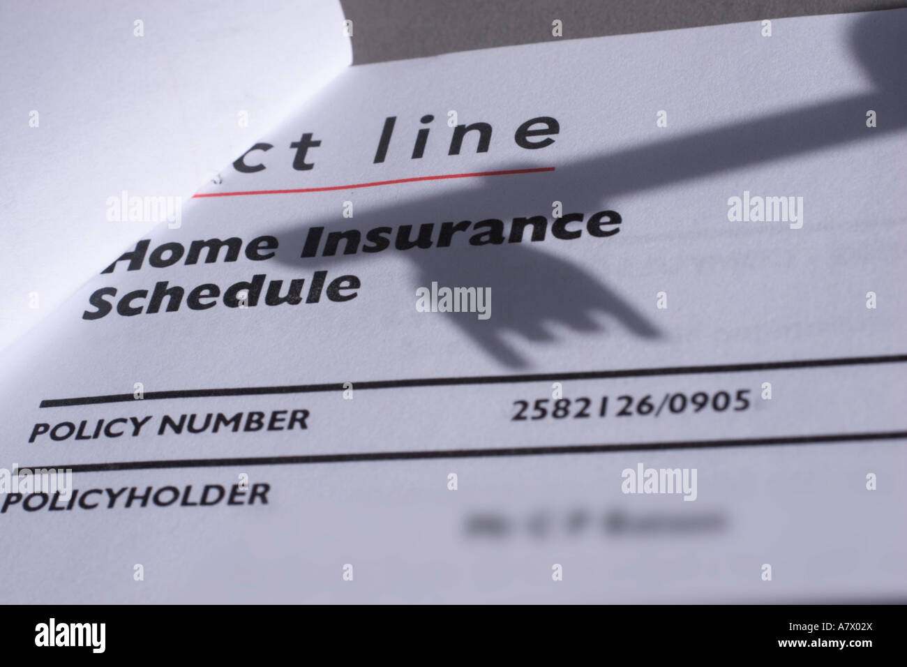 shadow of house key with direct line insurance schedule for home ...