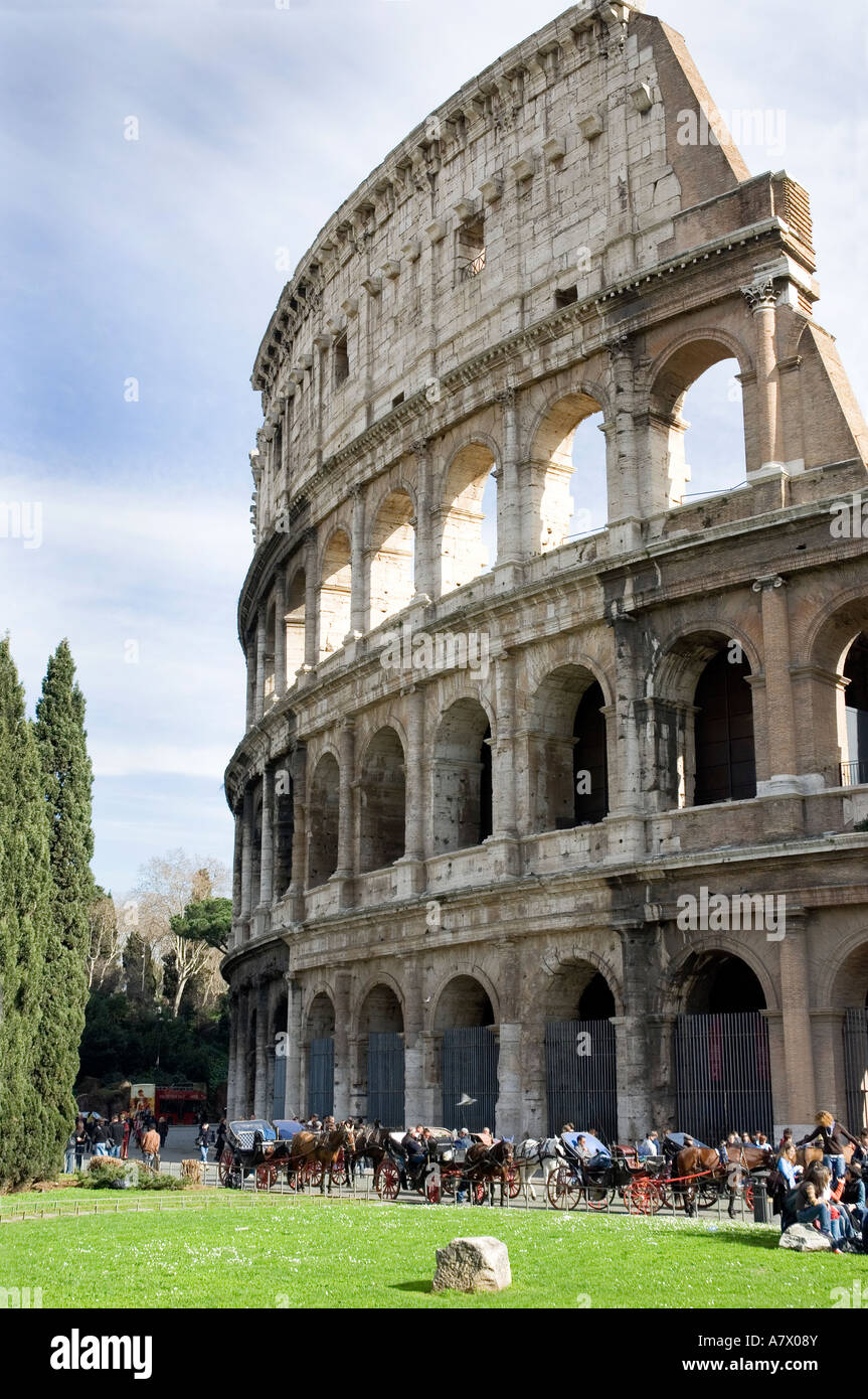 Coliseum Rome side view Stock Photo - Alamy