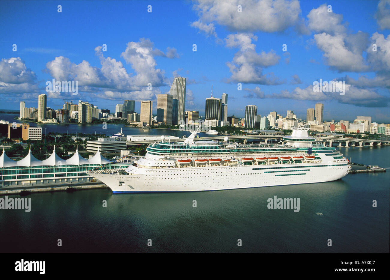 United States, Florida, the cruiseliner Majesty in Miami harbour Stock ...