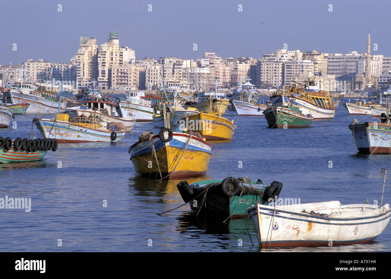 Egypt, Alexandria, rowboats in Alexandria fishing port Stock Photo - Alamy