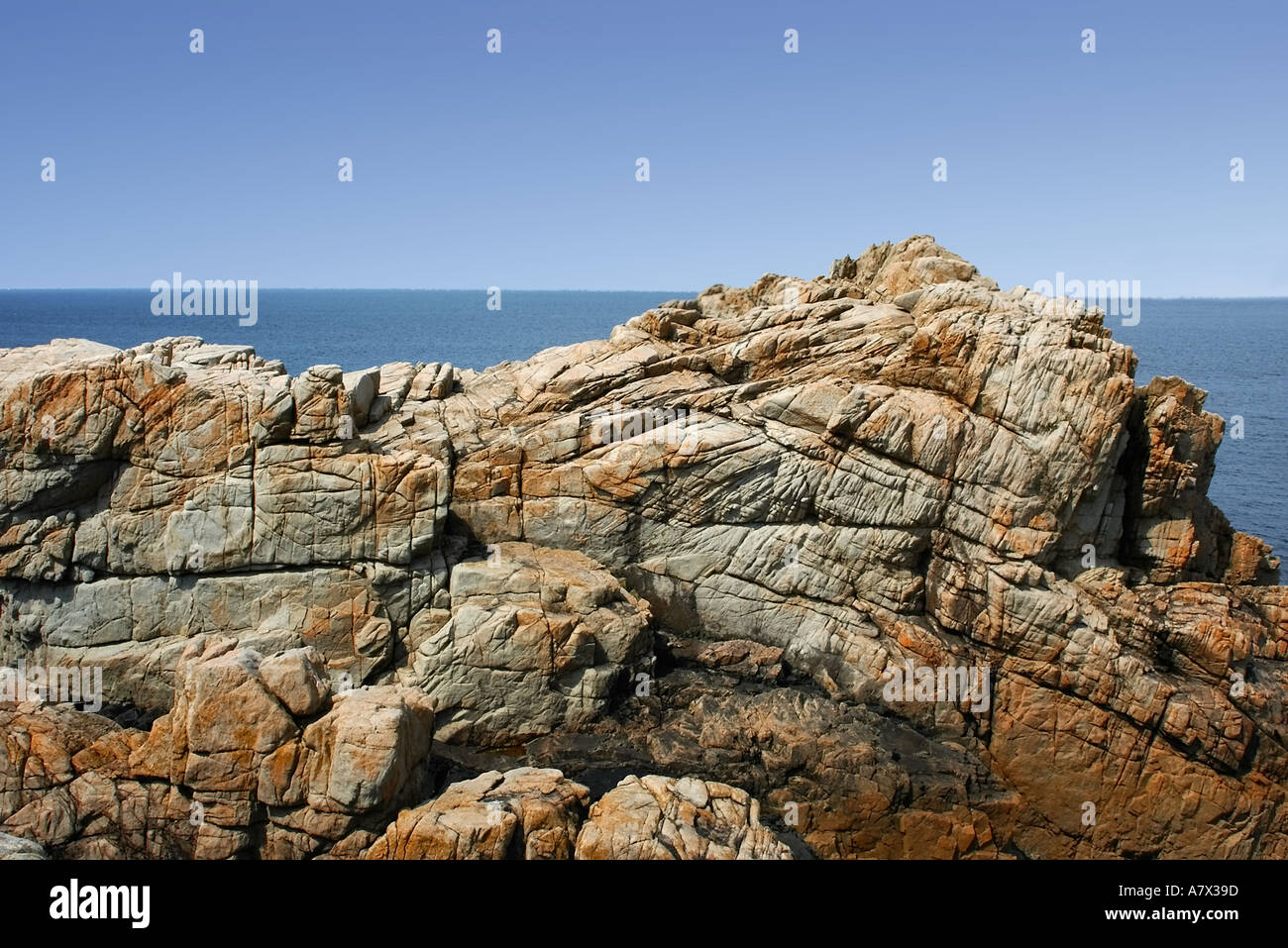 france brittany cotes d armor cote de granit rose le gouffre Stock ...