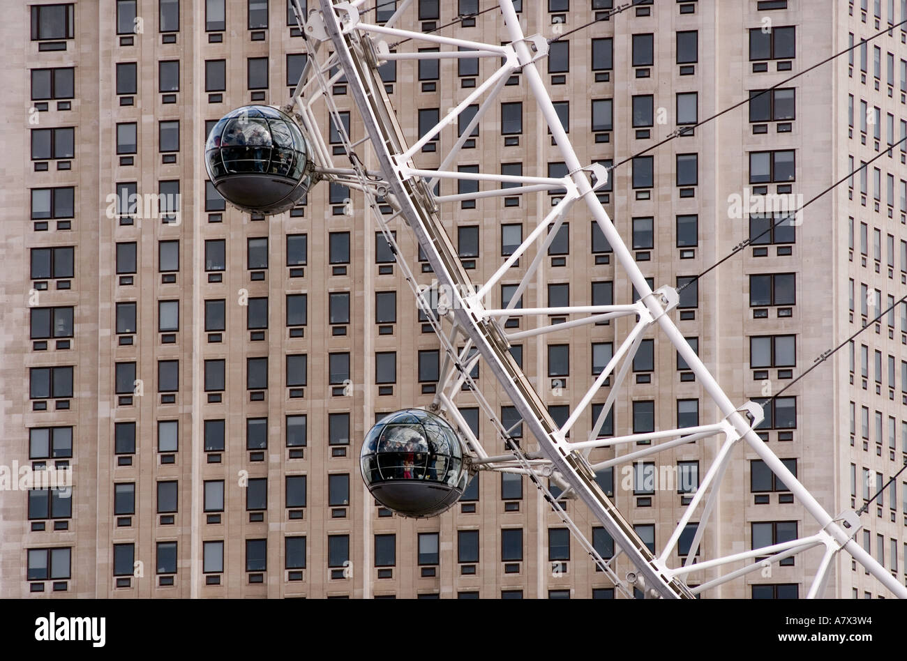 London eye and the Shell Building, London England Stock Photo - Alamy