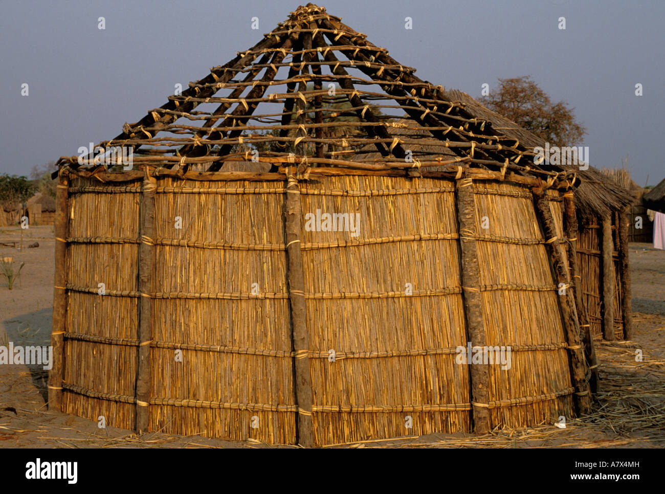Africa, Botswana, Okavango Delta. Traditional grass huts Stock Photo ...