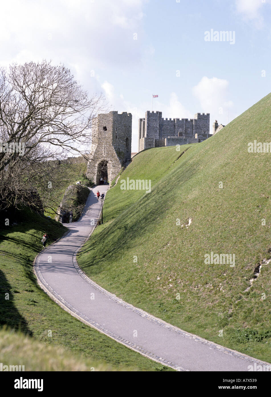 The approach to the gates of Dover Castle Kent England Stock Photo - Alamy