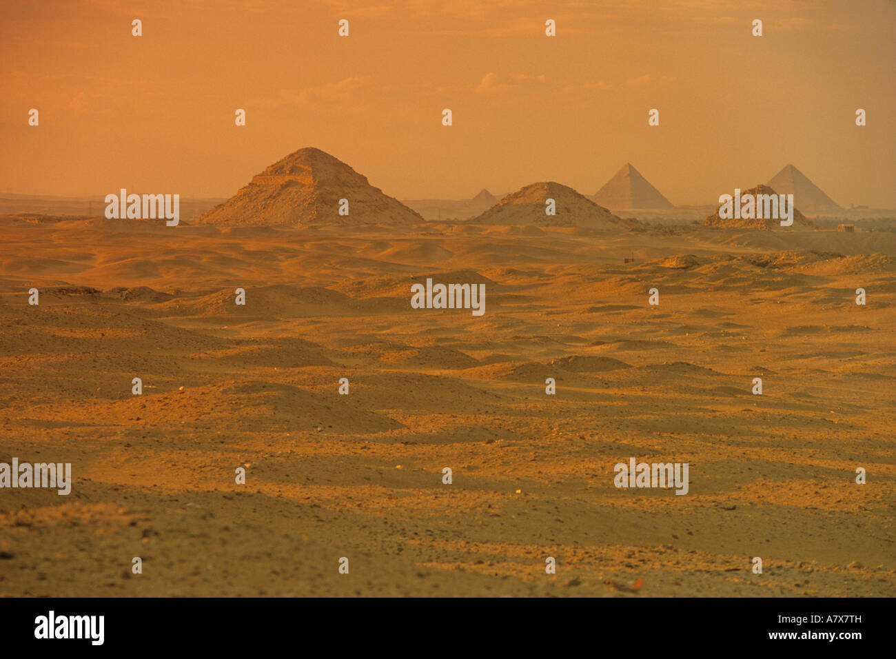 Egypt, Scenic of Abu Sir pyramids with Giza pyramids Stock Photo - Alamy