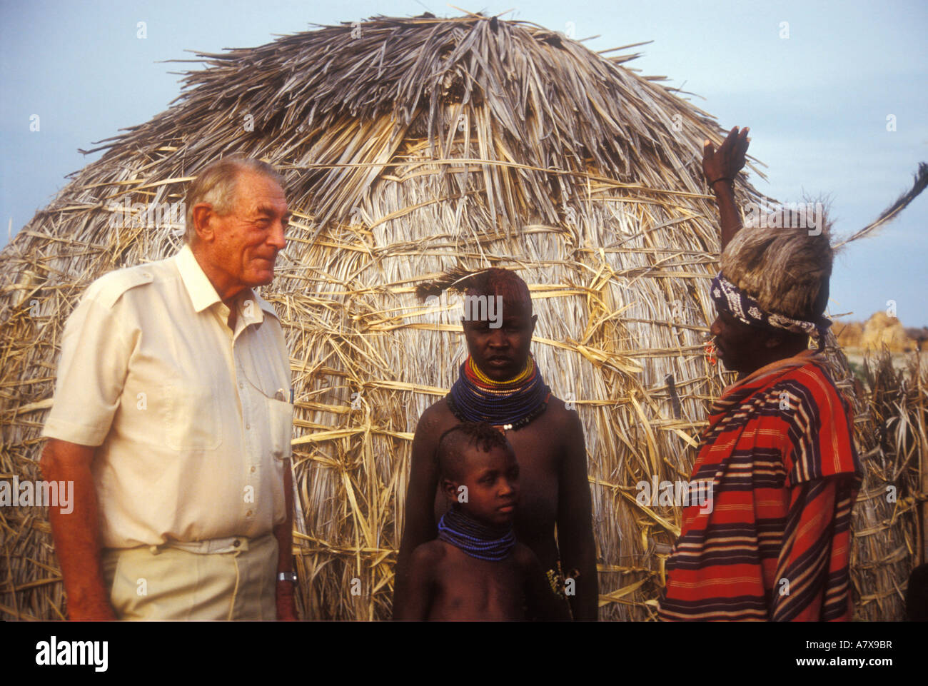 Kenya: Lake Turkana, safari guide with Turkana family Stock Photo - Alamy