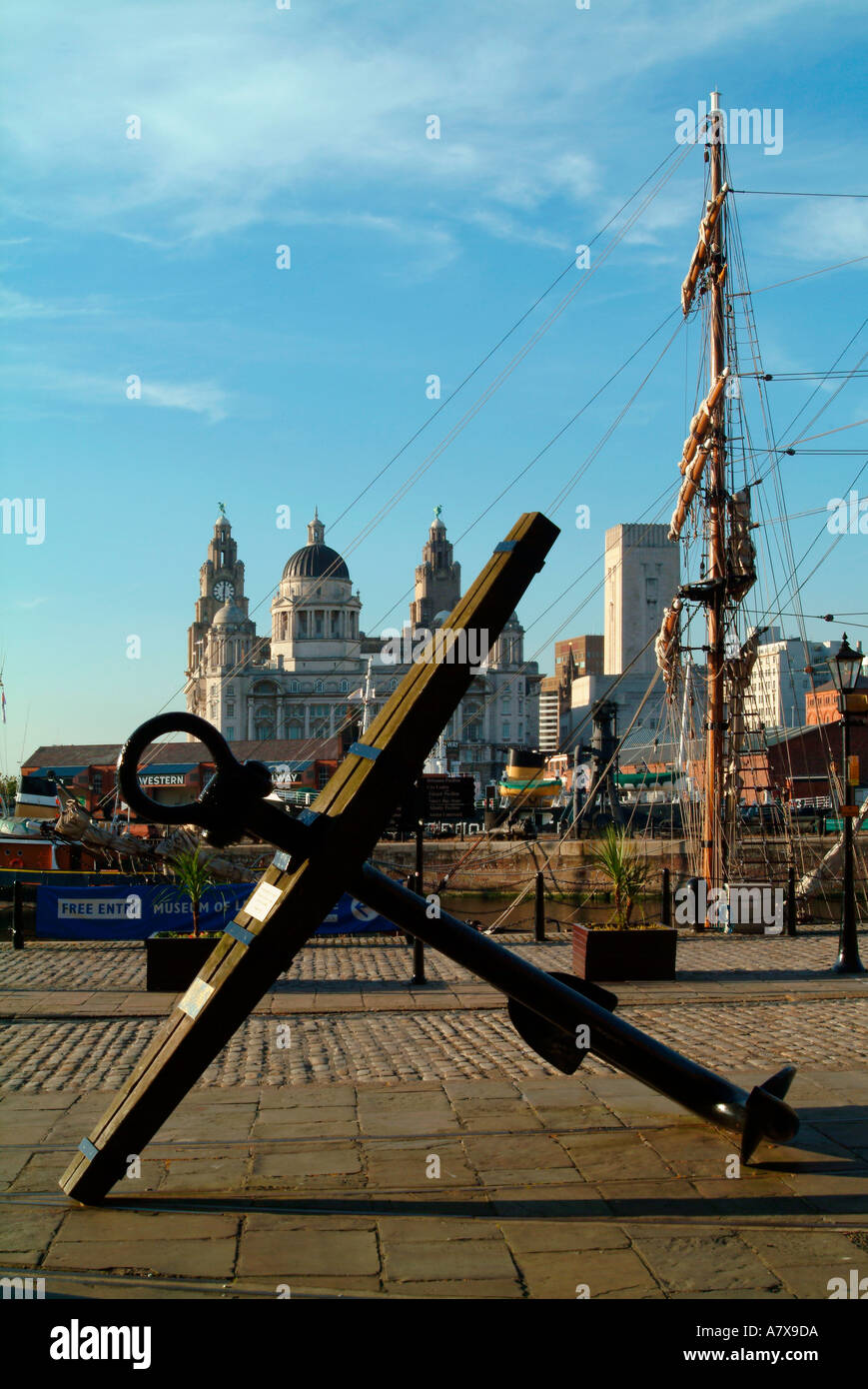 Anchor outside Mersey Maritime Museum Liverpool Stock Photo - Alamy
