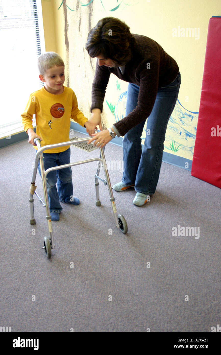 Boy child using walker hi-res stock photography and images - Alamy