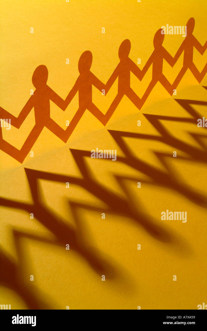 Paper chain people Stock Photo - Alamy