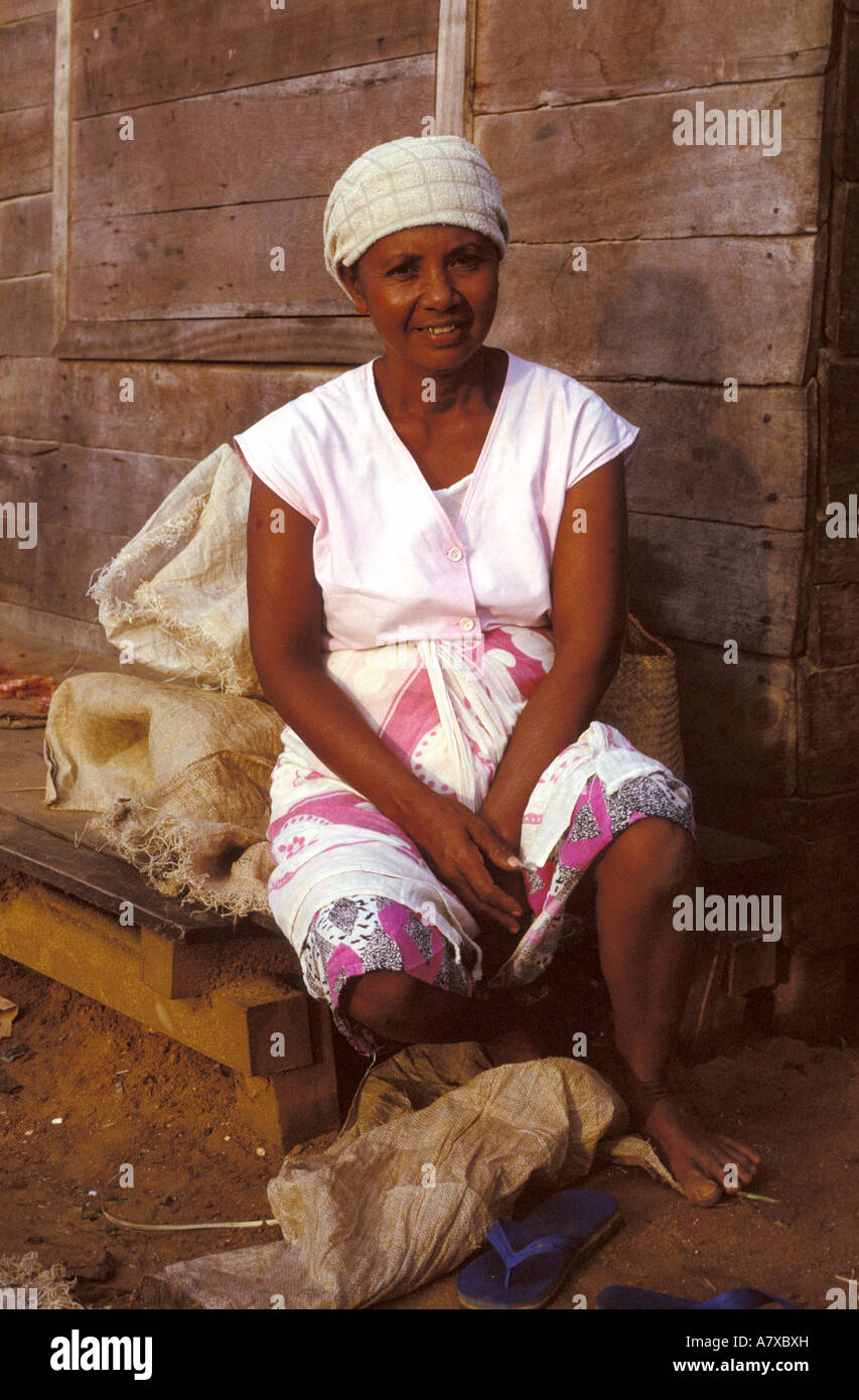 Africa, Madagascar, Local woman on side of street Stock Photo - Alamy