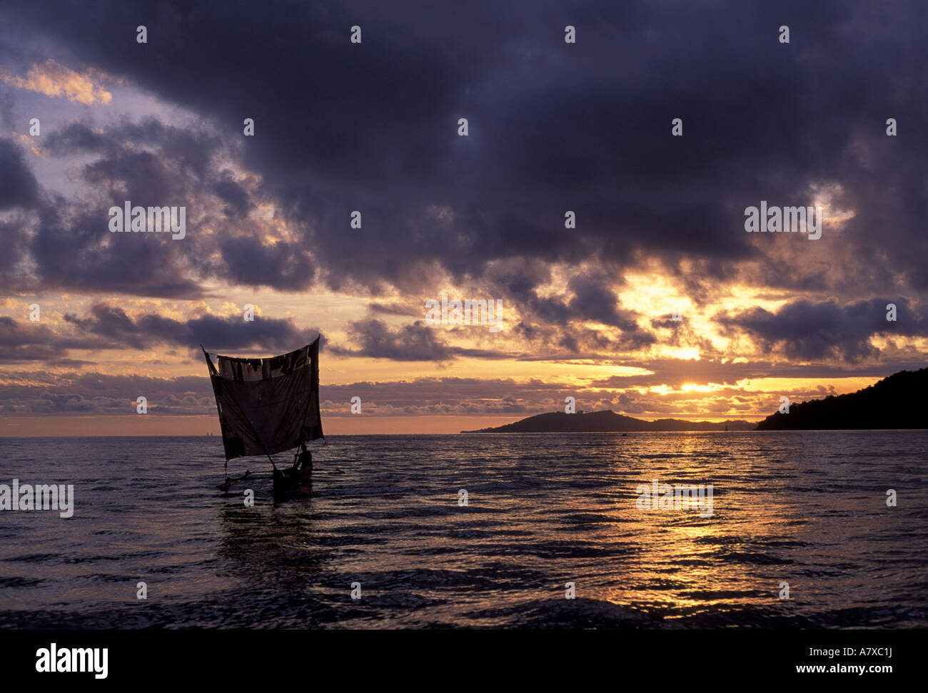 Africa, Madagascar, sunset with sailboat Stock Photo - Alamy