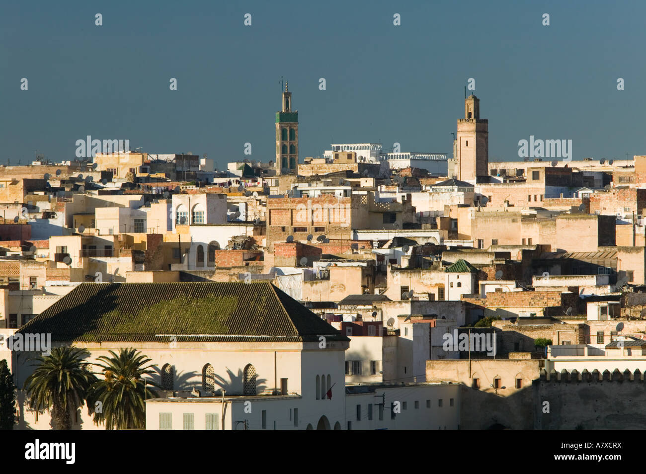 MOROCCO, Meknes: View of the Medina (Old City) from the East / Morning ...