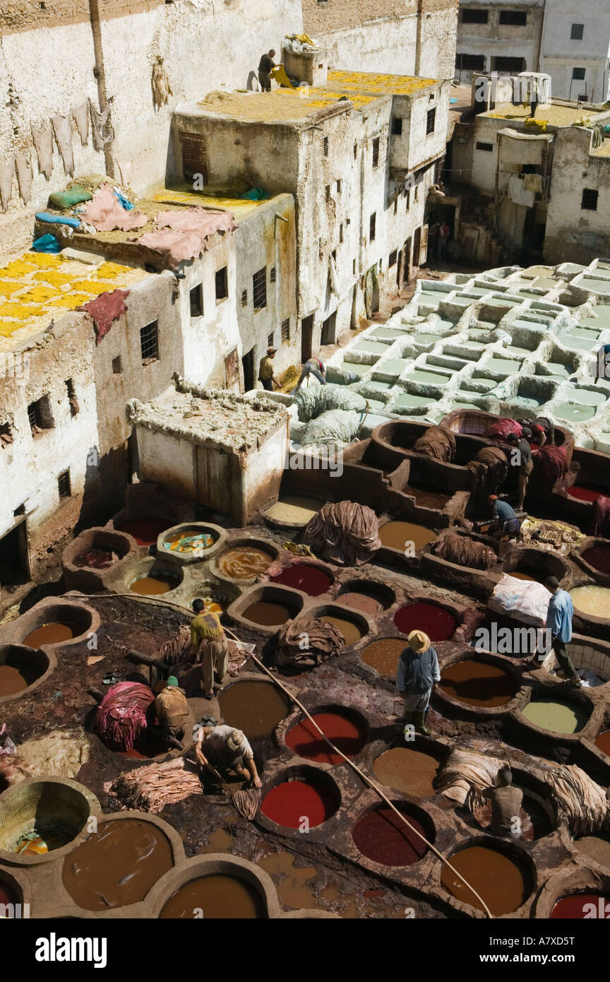 MOROCCO, Fes: Fes El, Bali (Old Fes), Traditional Tanneries Stock Photo ...