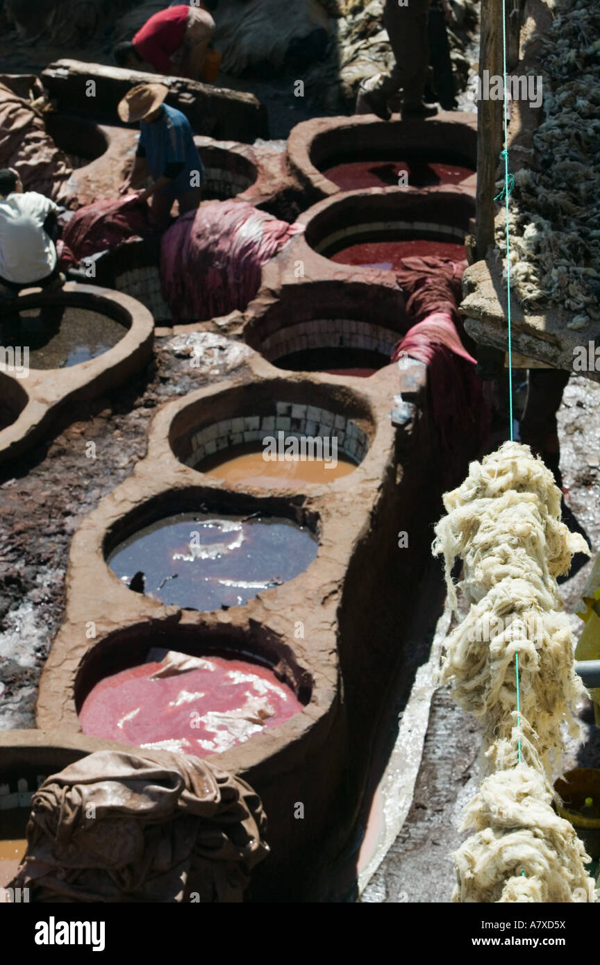 MOROCCO, Fes: Fes El, Bali (Old Fes), Traditional Tanneries Stock Photo ...