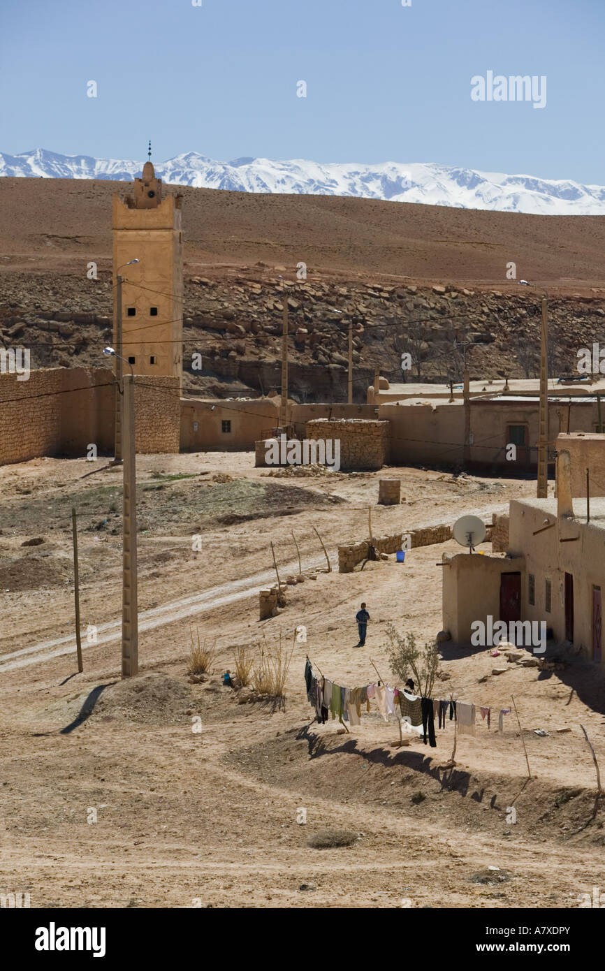MOROCCO, Middle Atlas, BOULOJOUL: Village View south of Col du Zad Pass ...
