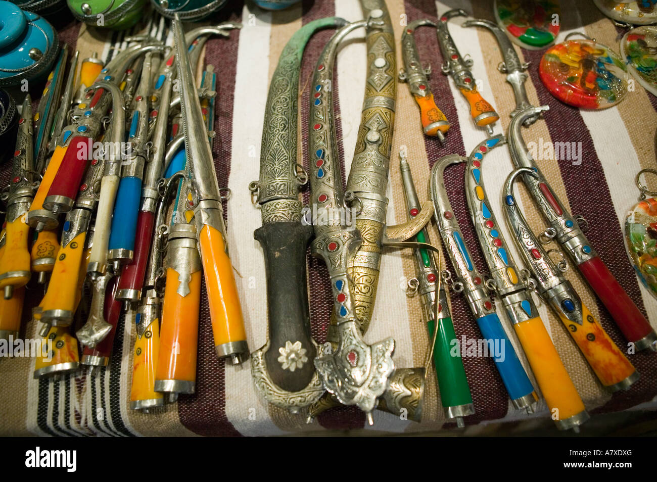 MOROCCO, Ziz Valley, MAADID: Moroccan Souvenirs, Knives Stock Photo - Alamy