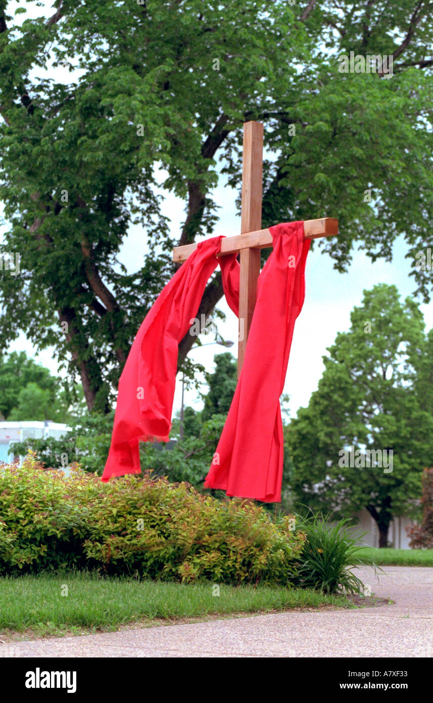 Cross draped with cloth hi-res stock photography and images - Alamy
