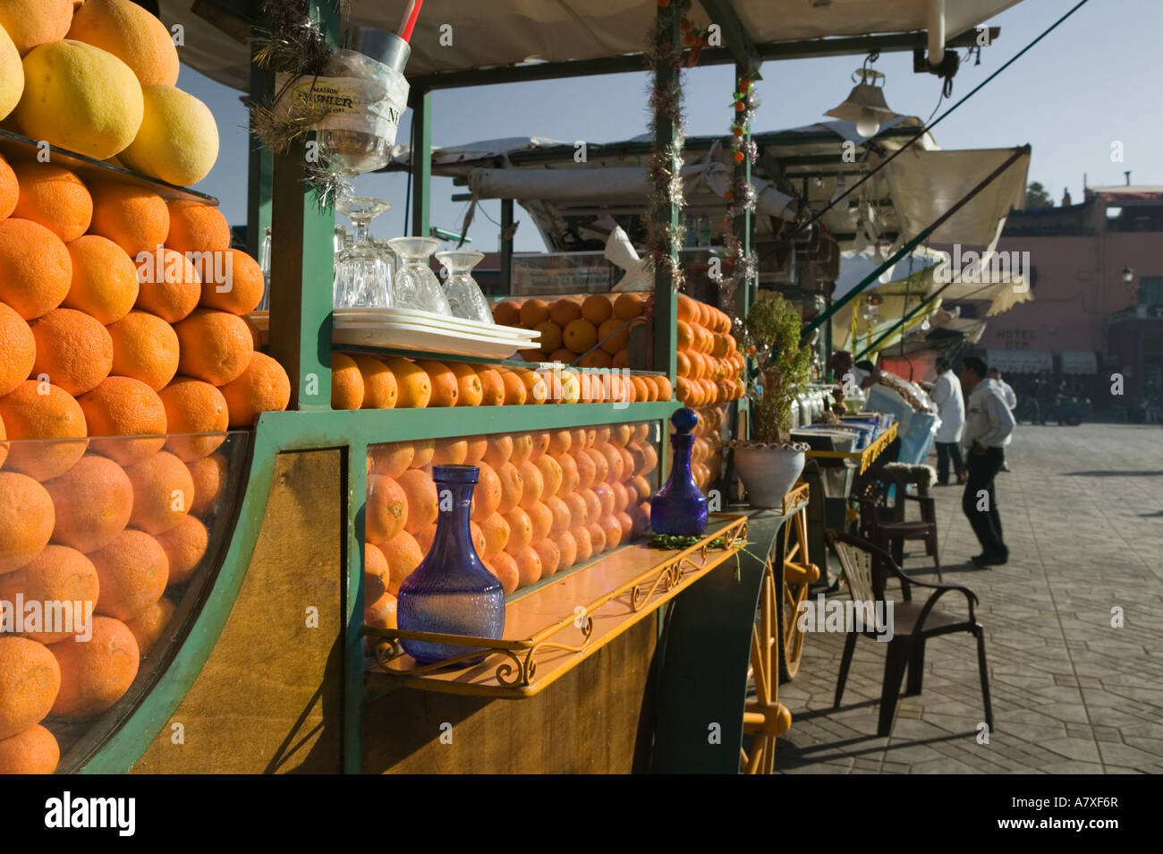 MOROCCO, MARRAKECH: Djemma el, Fna Square Orange Juice Stand Stock ...