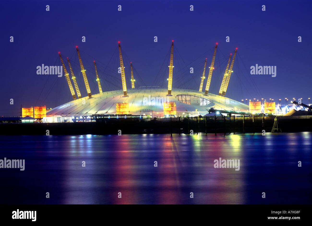 o2 arena, dome london england uk night Stock Photo - Alamy