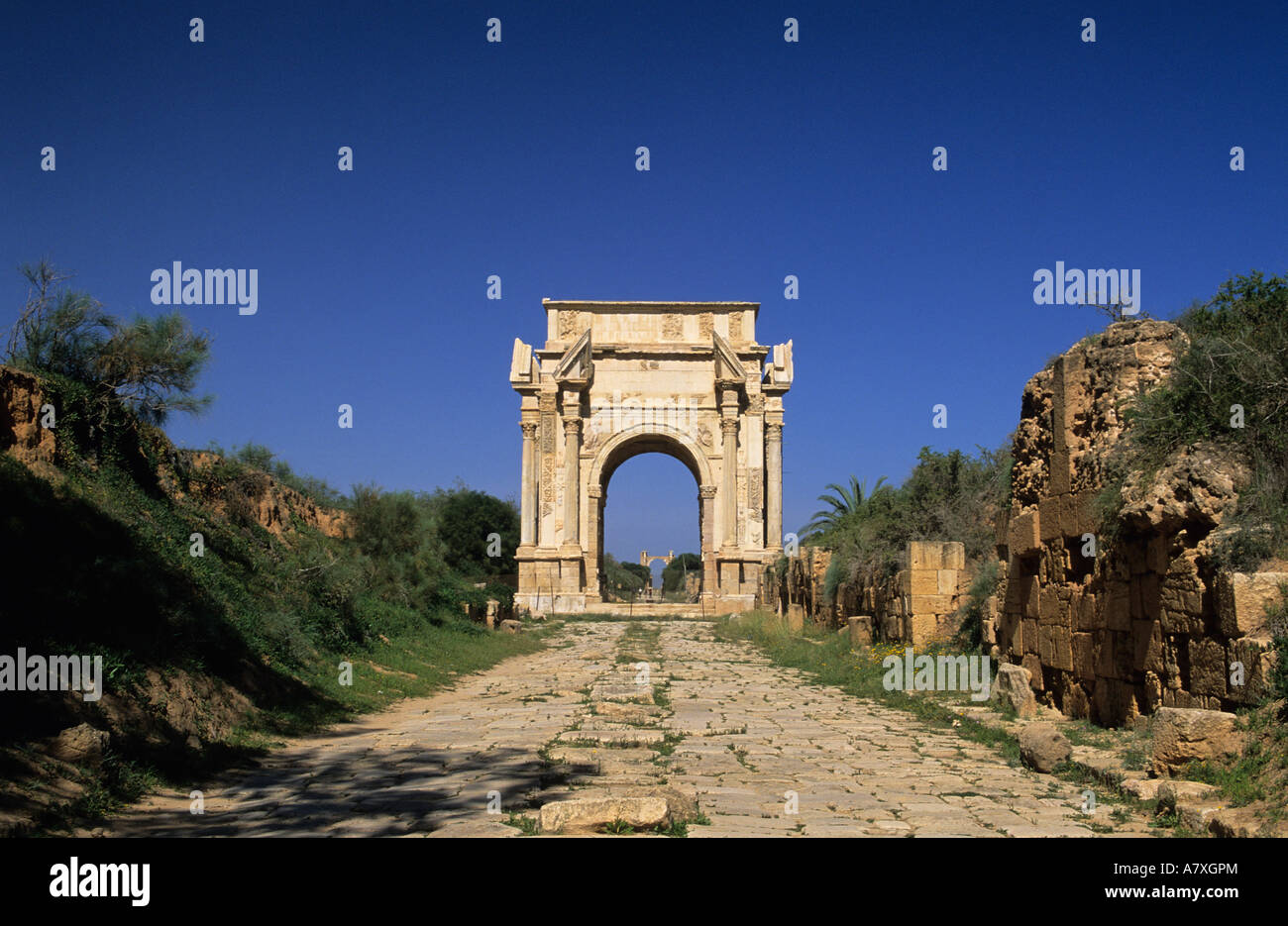 Libya, Tripolitania, Leptis Magna, Settimio Severo arch (Severan arch ...