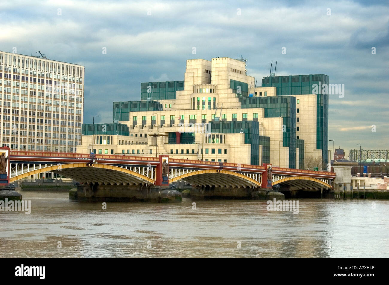 MI6 Secret Intelligence Service HQ at Vauxhall Cross in London England ...