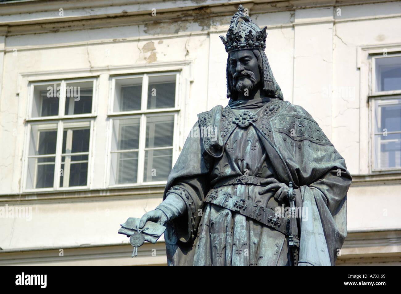 Statue of charles iv near the charles bridge hi-res stock photography ...