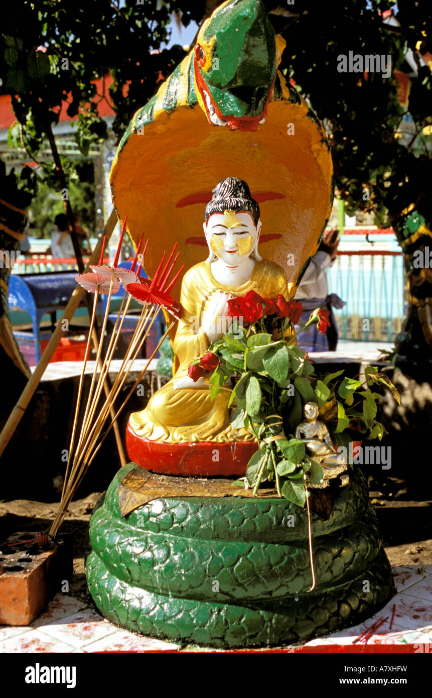 Asia, Myanmar, Yangon. Botataung Paya, Buddha statue Stock Photo - Alamy