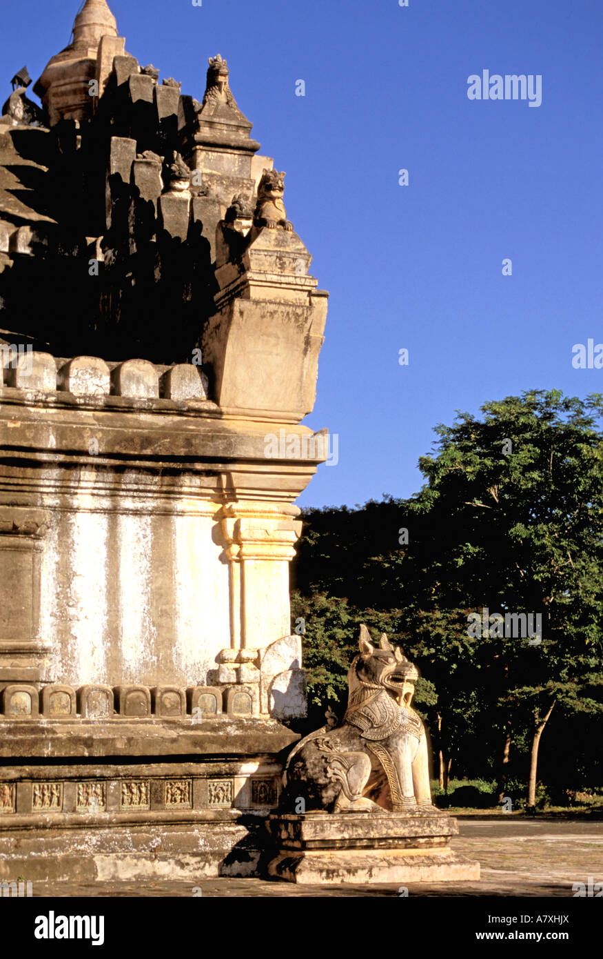 Asia, Myanmar, Bagan. Lion and Ananda temple Stock Photo - Alamy