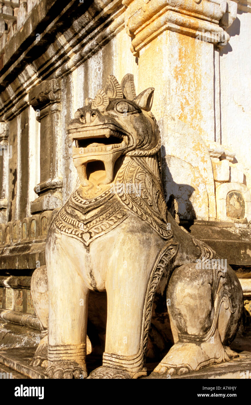 Asia, Myanmar, Bagan. Lion and Ananda temple Stock Photo - Alamy