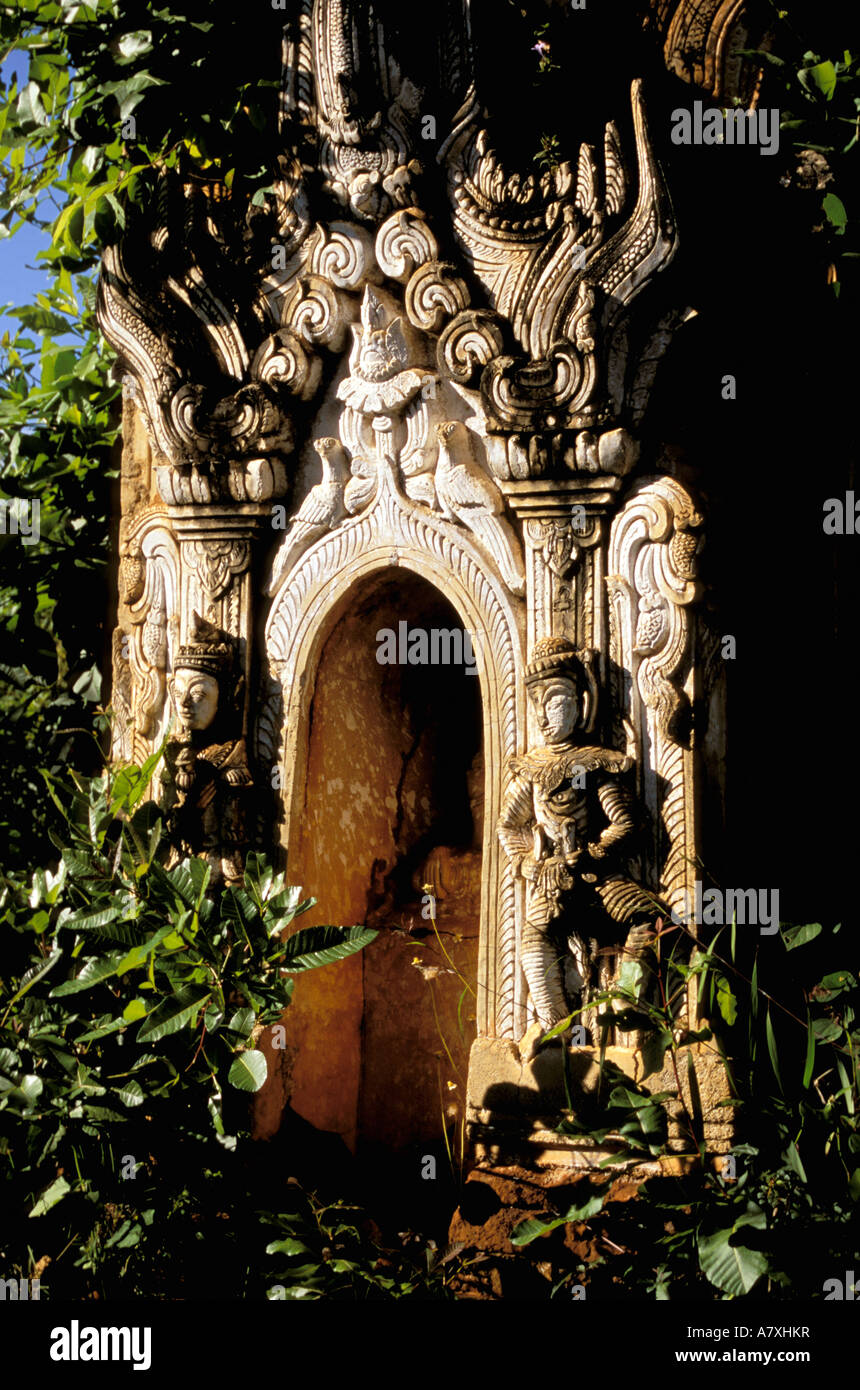 Asia, Myanmar, Shan State, Inle Lake, Indein, Shwe Inn Thein. Stupa ...