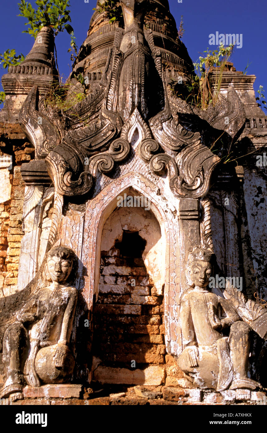 Asia, Myanmar, Shan State, Inle Lake, Indein, Shwe Inn Thein. Stupa ...