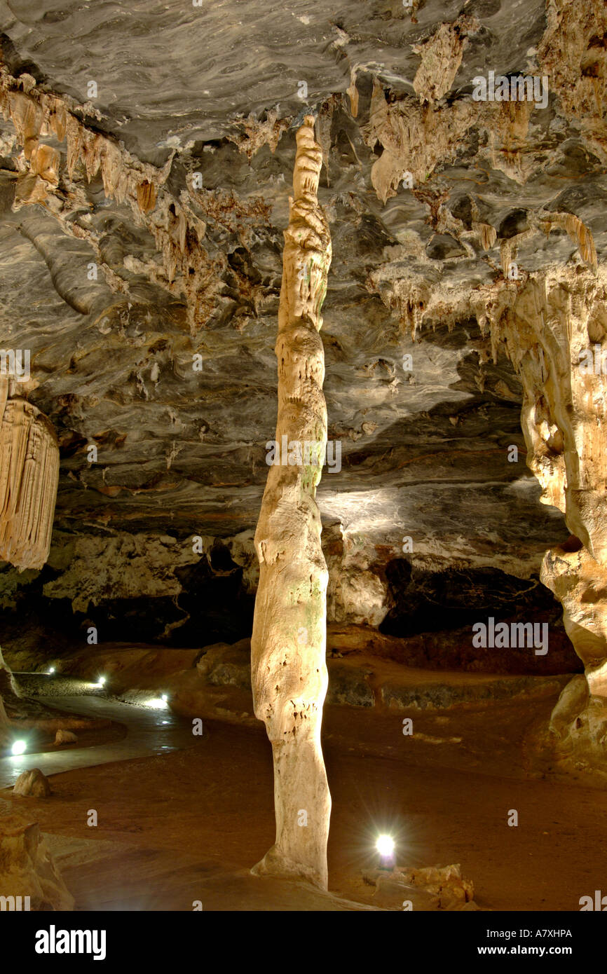 Cleopatra's Needle, a stalagmite in Van Zyl's Hall in the Cango Caves ...
