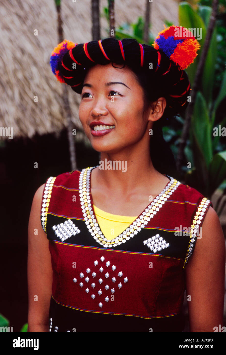 Asia, China, Yunnan, Simao Region. Young Wa ethnic minority woman ...