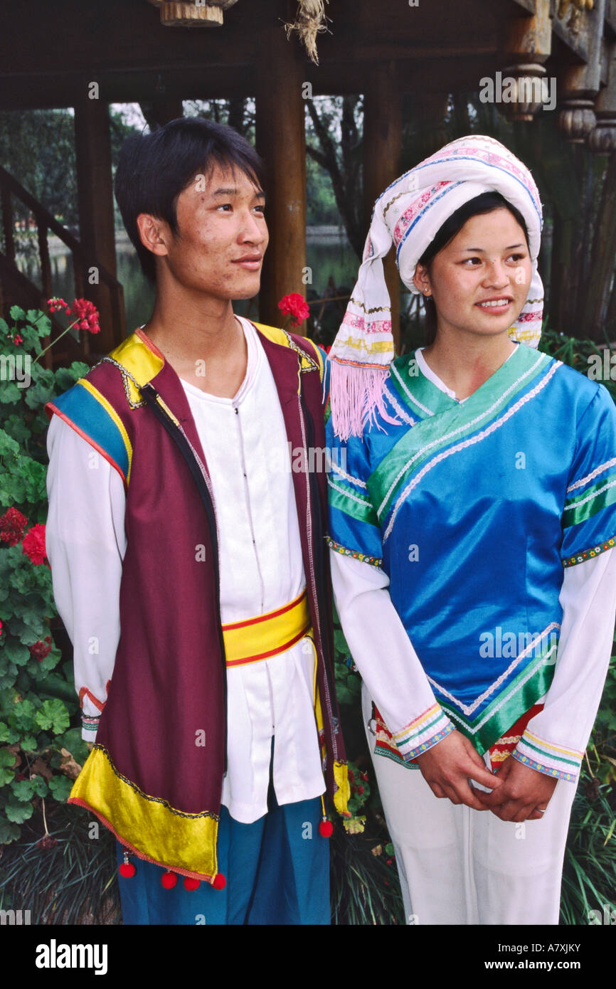 Asia, China, Yunnan. Young Yi ethnic minority man and woman Stock Photo ...