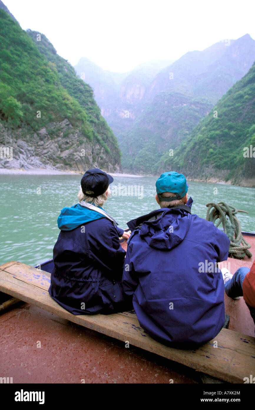 Asia, China, Yangtze River, Lesser Three Gorges. Cruising through the ...