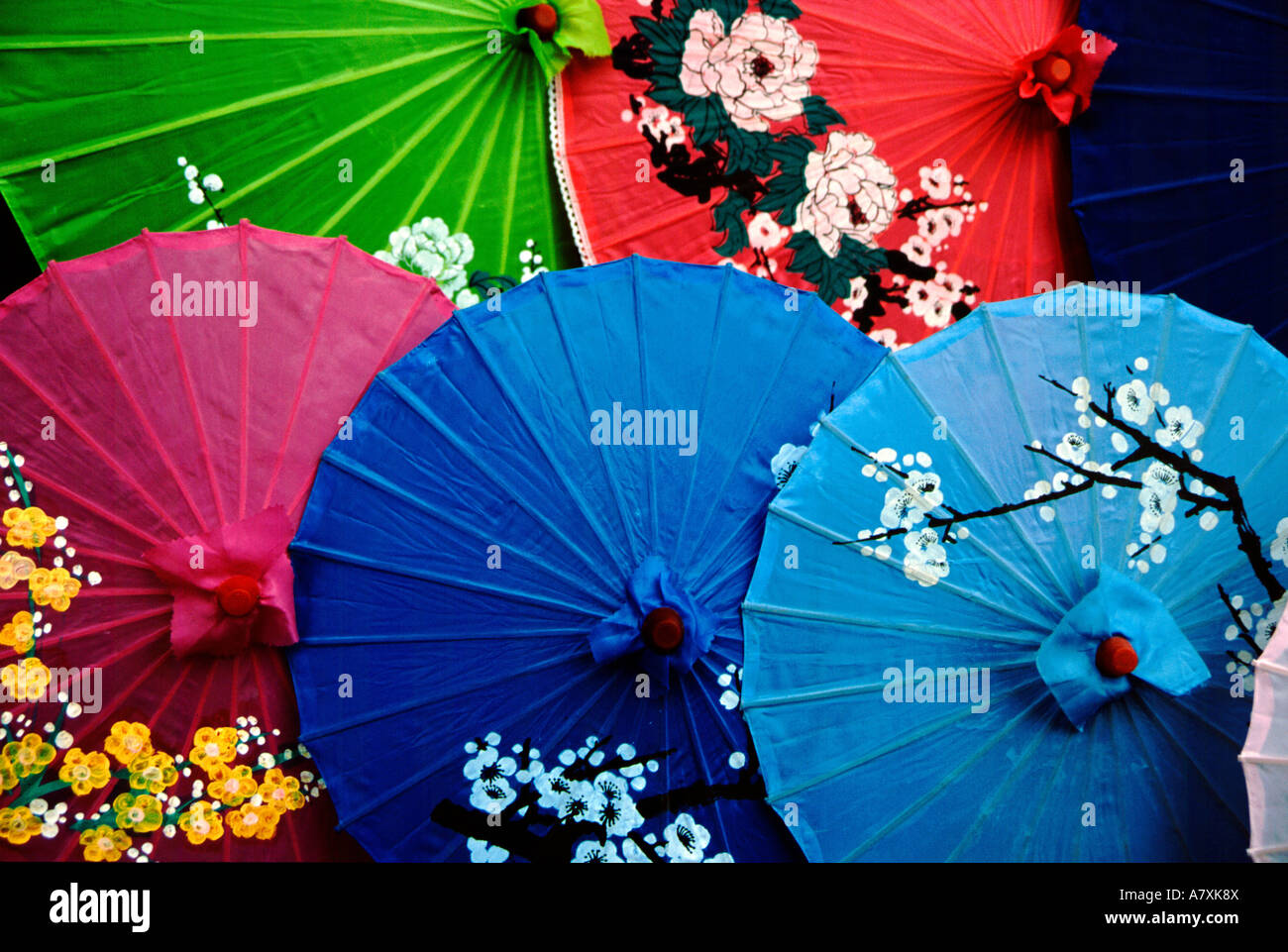 Asia, China. Colorful Chinese parasols Stock Photo - Alamy