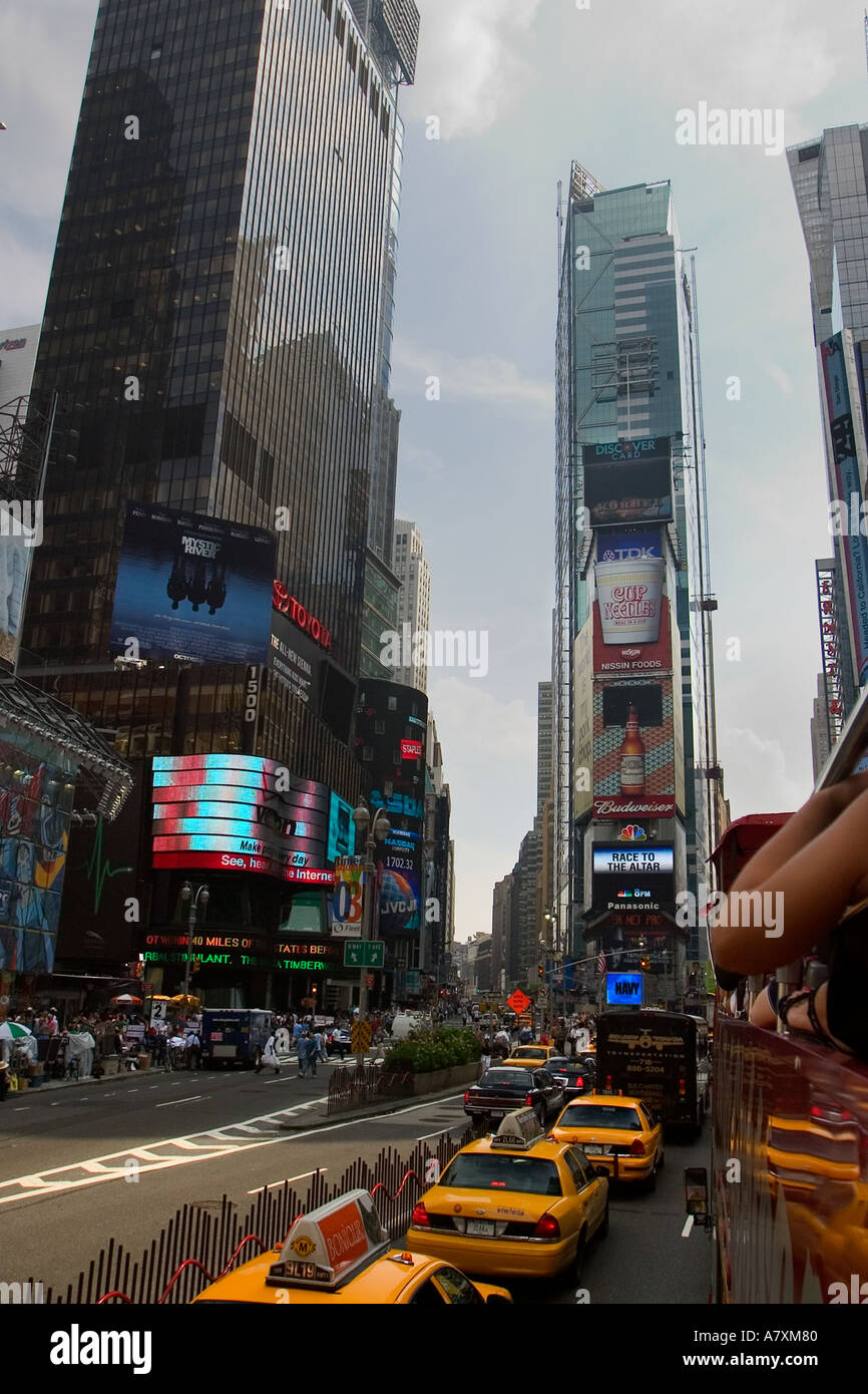 Times Square from Tour Bus Rooftop Stock Photo - Alamy