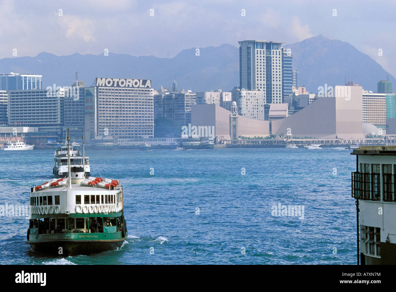 Asia, China, Hong Kong. Star ferry crosses Hong Kong Harbor Stock Photo ...