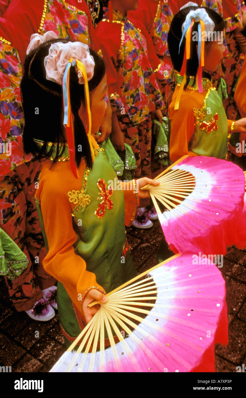 Asia, China, Hong Kong, Kowloon. Chinese Independence Day, young ...