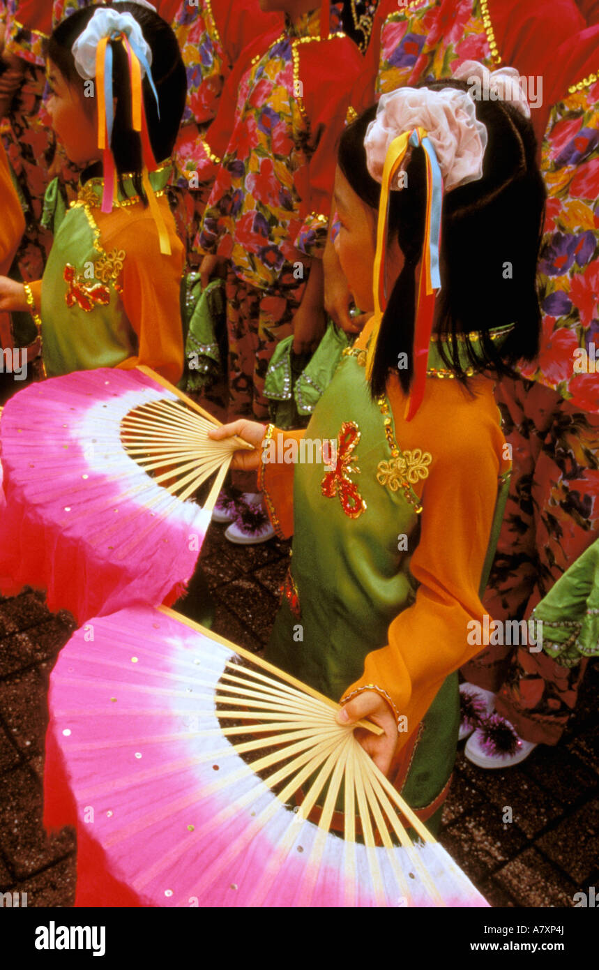 Asia, China, Hong Kong, Kowloon. Chinese Independence Day, young ...