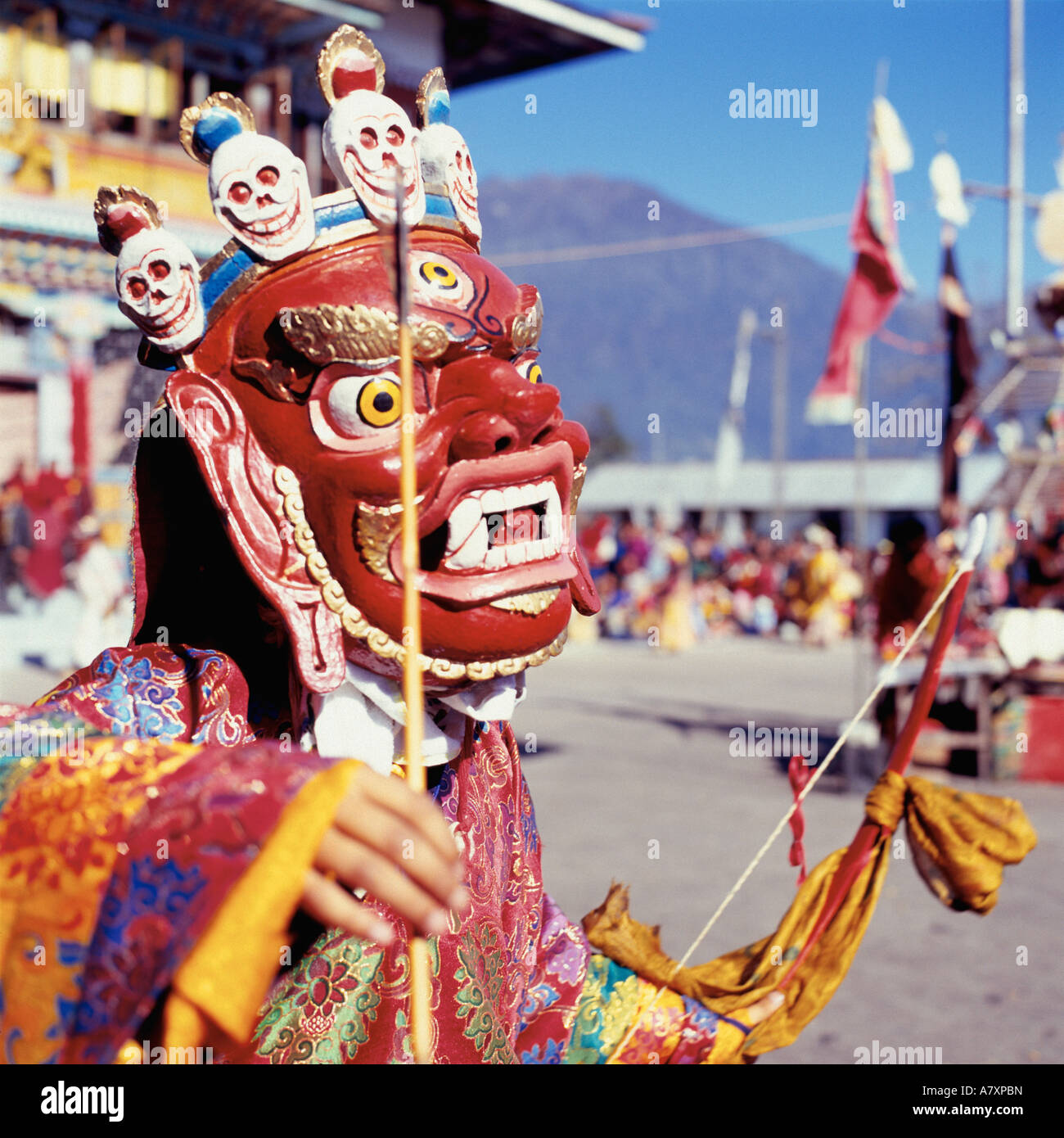 India, Sikkim, Phodong. Monks performing the Kagyed Dance at the ...