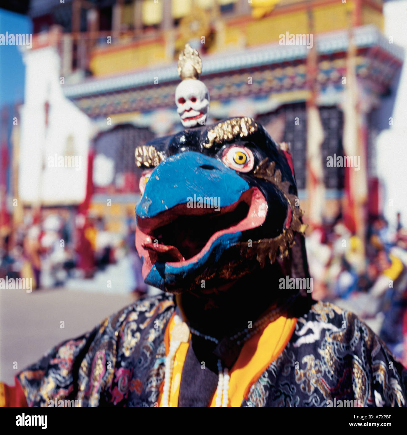 India, Sikkim, Phodong. Monks performing the Kagyed Dance at the ...