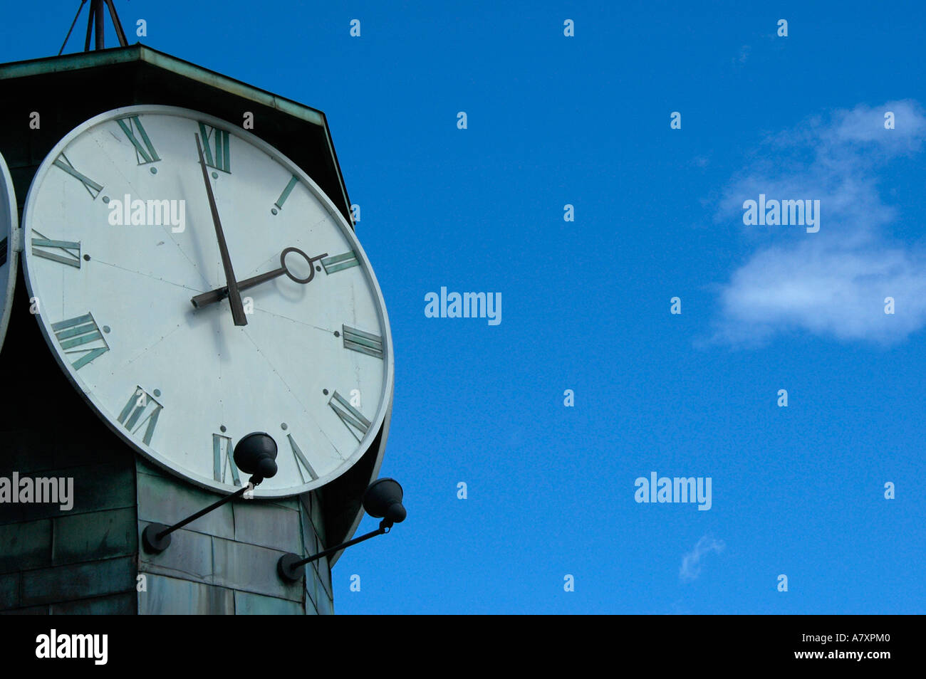 Clock at the harbour of Oslo, Norge (Norway Stock Photo - Alamy